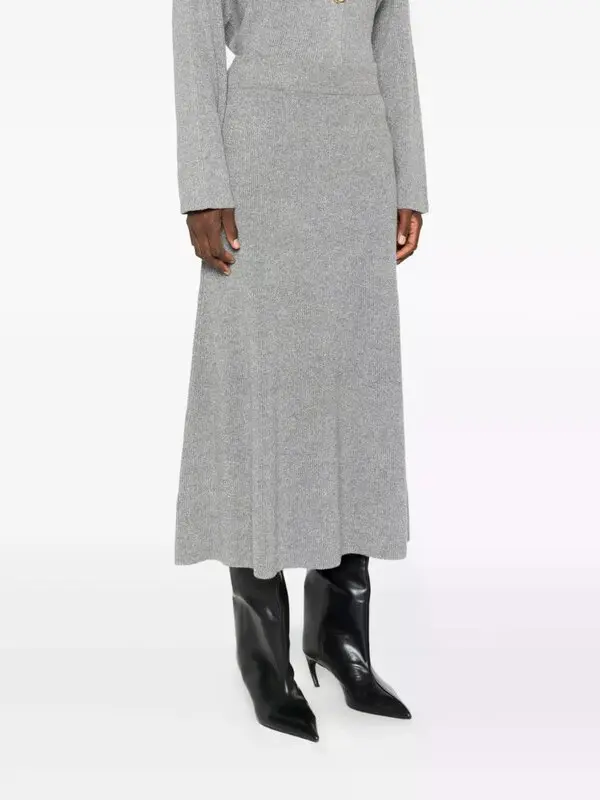 Fabiana Filippi Ribbed A-line Midi Skirt