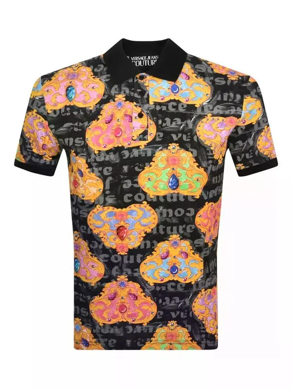 Versace Baroque-print Polo Shirt
