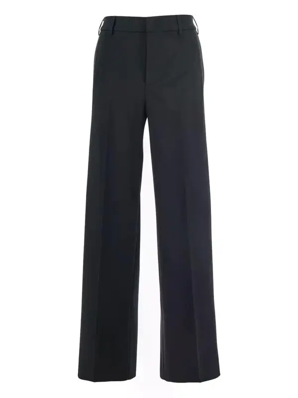 PT TORINO Elasticated-waist Wide Leg Trousers - Black