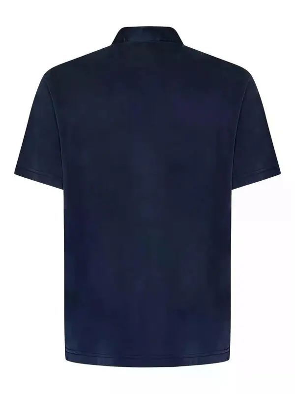 LOW BRAND Mandarin-collar Button-placket T-shirt