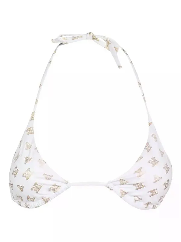 Max Mara Logo-print Triangle Bikini Top - White