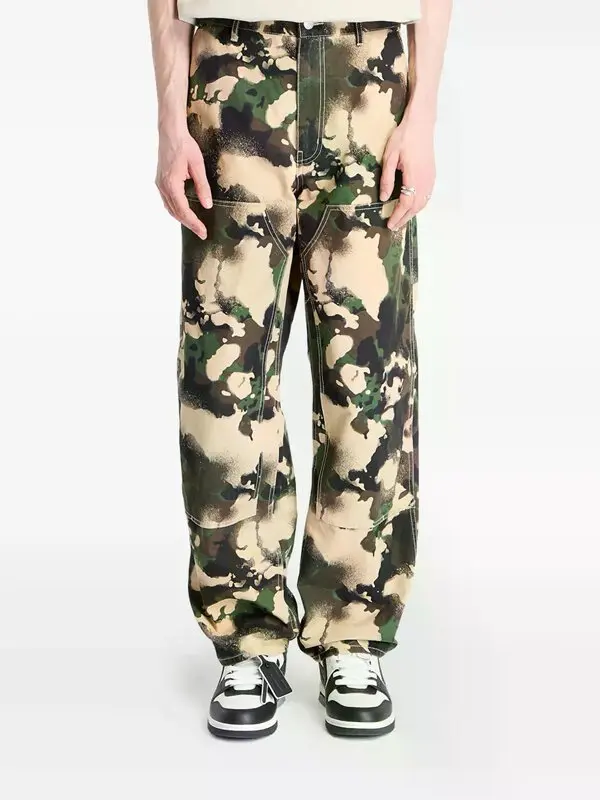 A BATHING APE Camouflage-pattern Cotton Trousers