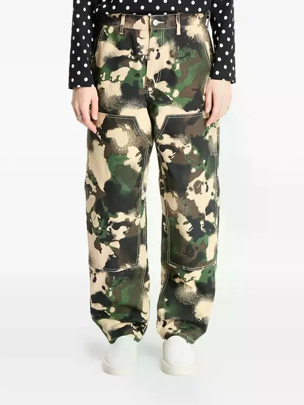 A BATHING APE Camouflage-pattern Cotton Trousers