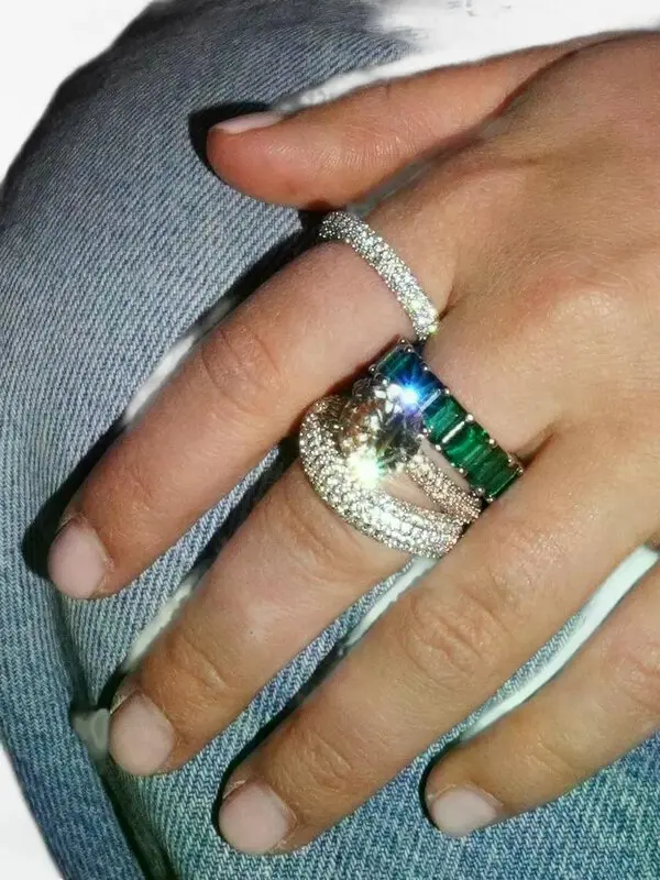 IZABEL DISPLAY Emerald Cut Crystal Ring