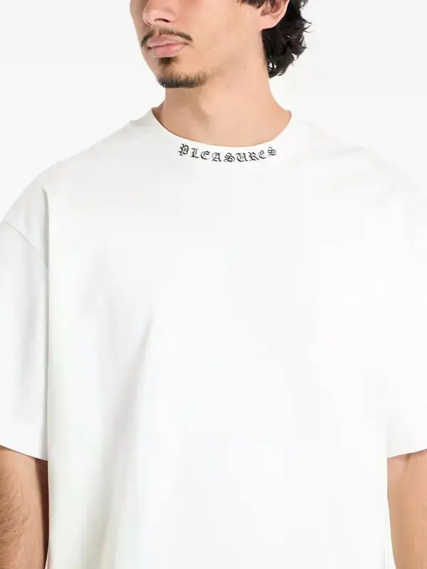 PLEASURES Logo-neck T-shirt