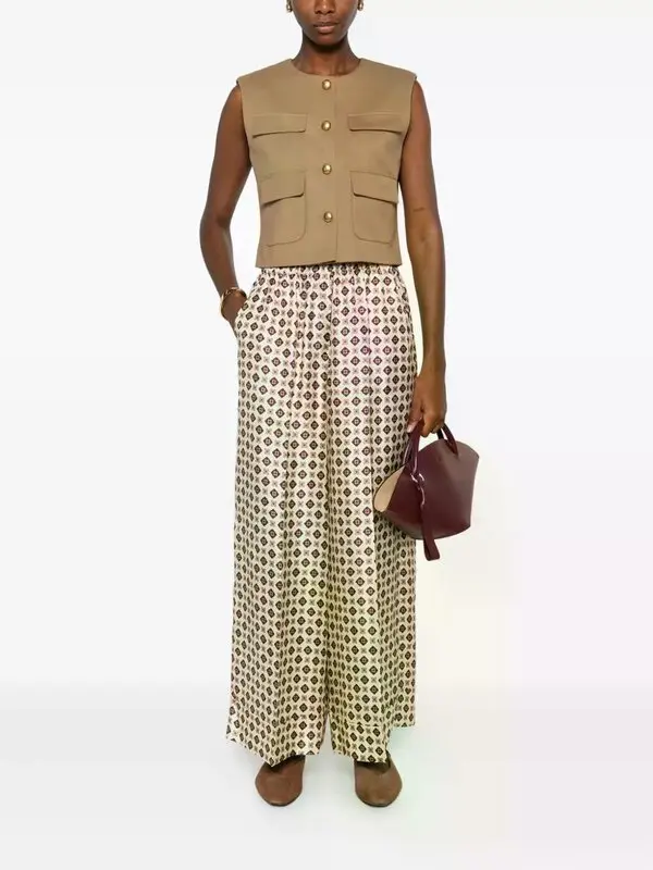 P.a.r.o.s.h Geometric-print Silk Trousers
