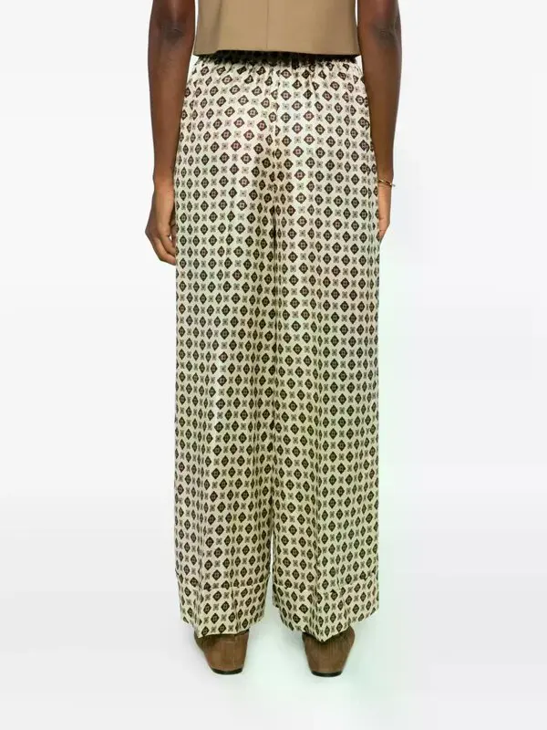 P.a.r.o.s.h Geometric-print Silk Trousers