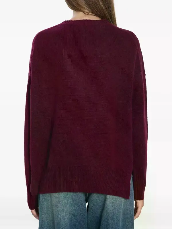ALLUDE Ribbed Side-slit Cashmere Sweater