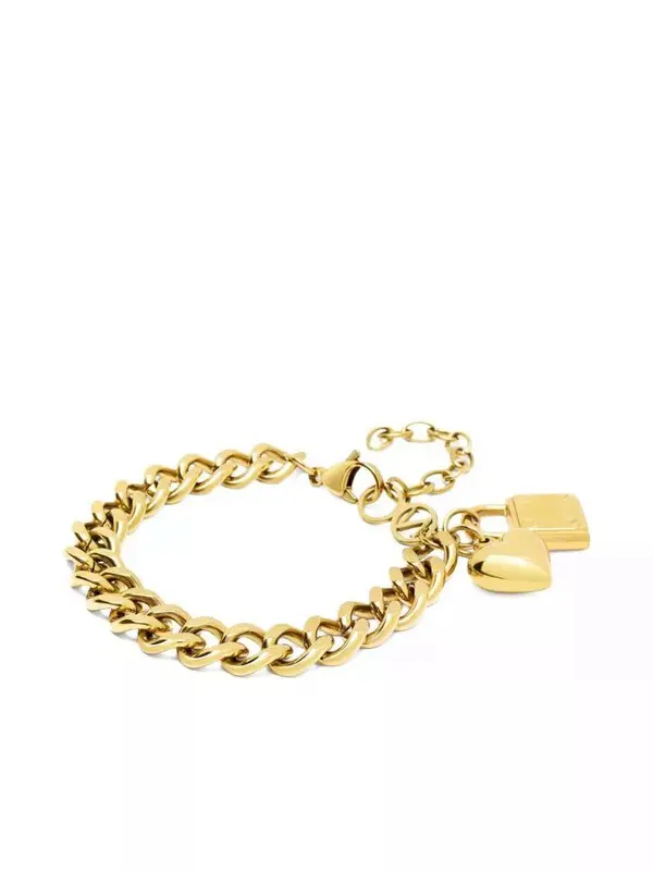NIALAYA JEWELRY Cuban-link Chain Charm Bracelet - Gold