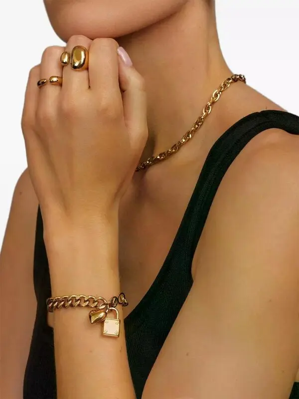 NIALAYA JEWELRY Cuban-link Chain Charm Bracelet