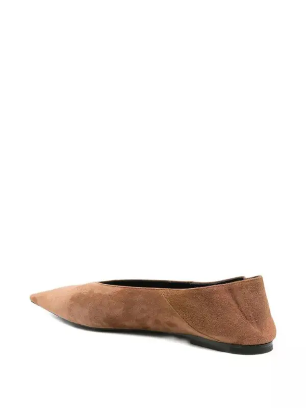 Saint Laurent Pointed-toe Suede Ballet Flats