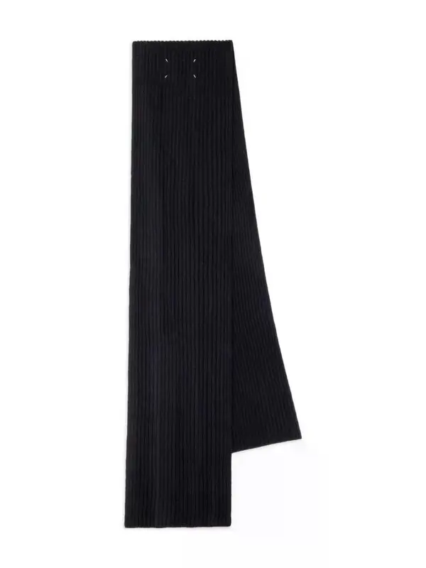 MAISON MARGIELA Ribbed Wool Scarf - Black