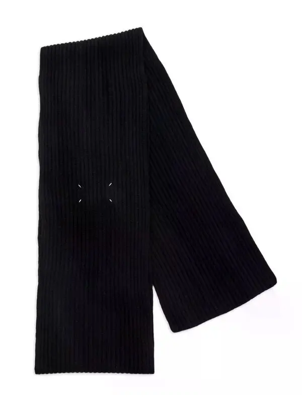 MAISON MARGIELA Ribbed Wool Scarf - Black
