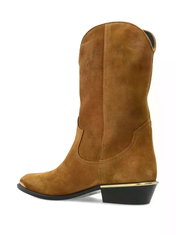 Isabel Marant Étoile Metallic-toe Cowboy Boots - Brown
