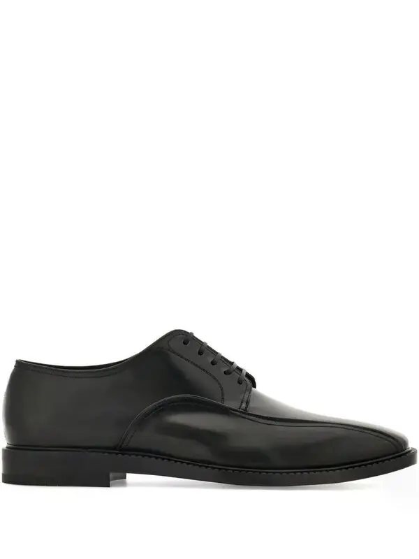 FERRAGAMO Double-stitched Leather Derby Shoes