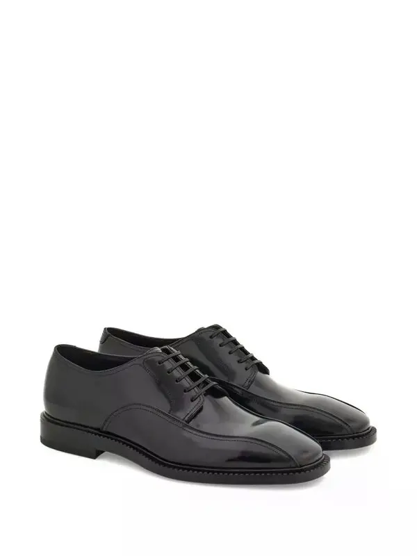 FERRAGAMO Double-stitched Leather Derby Shoes
