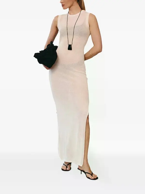 ETHER Tiaki Side-slit Ribbed Maxi Dress