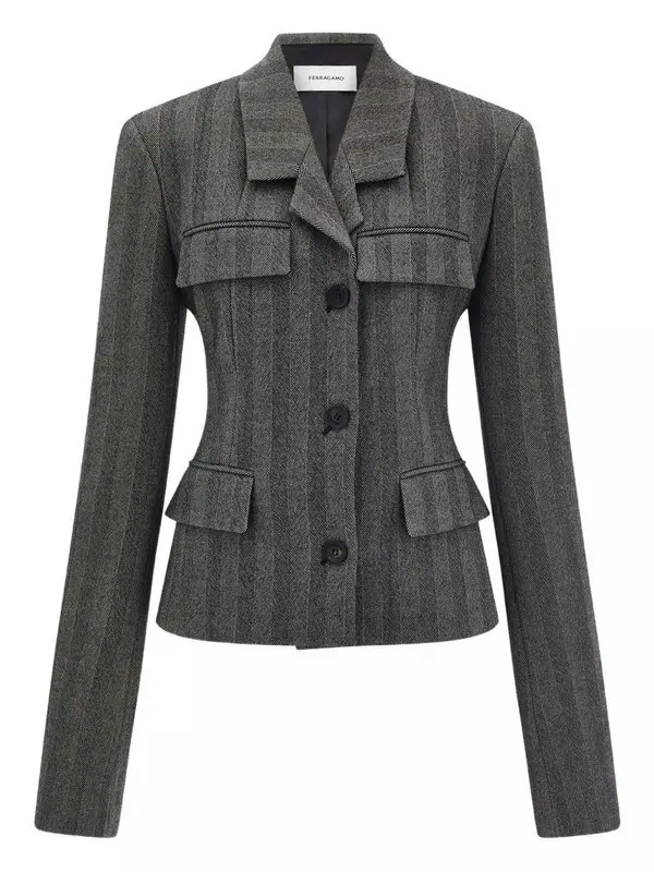 FERRAGAMO Flap-pockets Blazer - Black