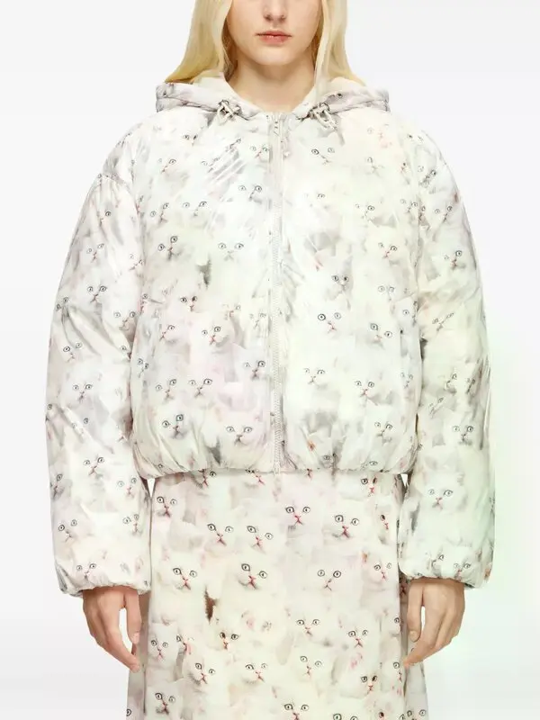 DIESEL Printed Hooded Puffer Jacket