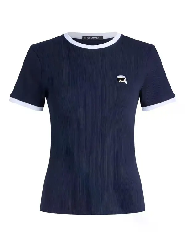 Karl Lagerfeld Ikon-patch Ribbed T-shirt