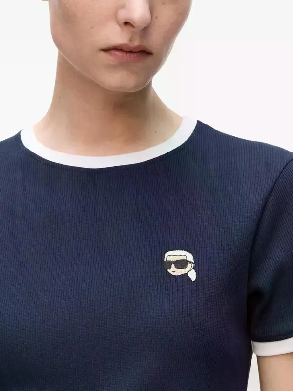 Karl Lagerfeld Ikon-patch Ribbed T-shirt