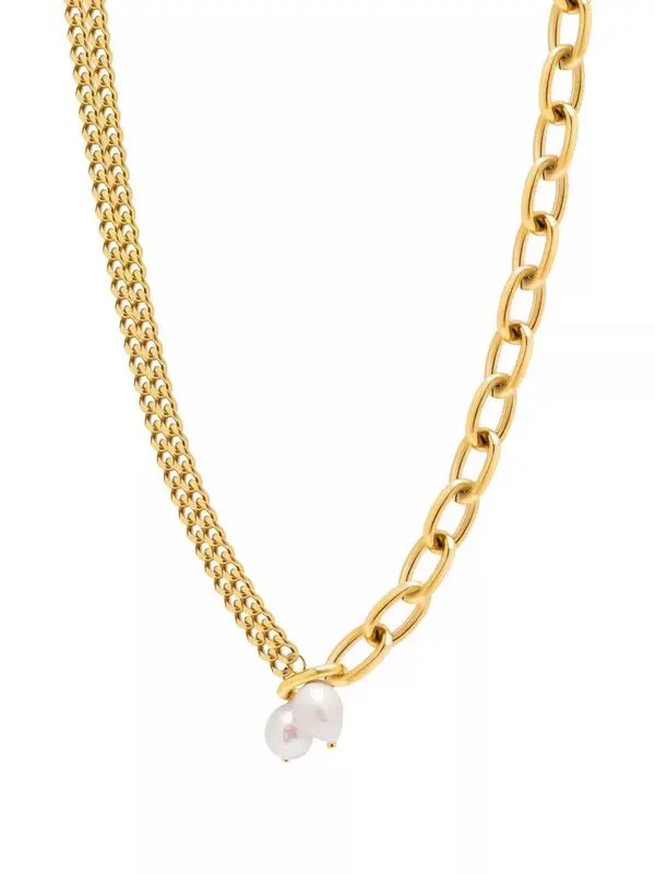 NIALAYA JEWELRY Transformer Pearl Chain Necklace - Gold