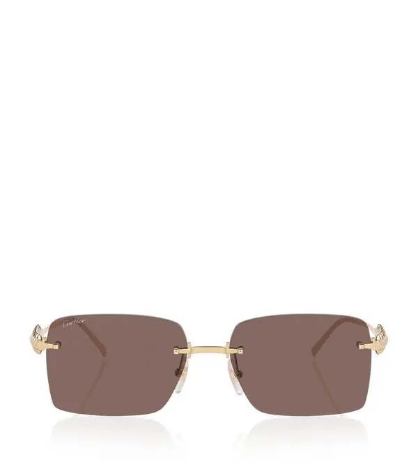 Cartier Metal 06l001801 Rectangle Sunglasses - Gold