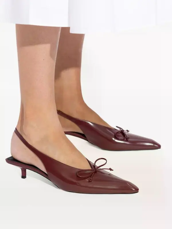 Jacquemus 40mm Cubisto Slingback Bow Pumps - Red