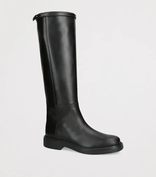 TOD'S Leather Knee-high Boots - Black