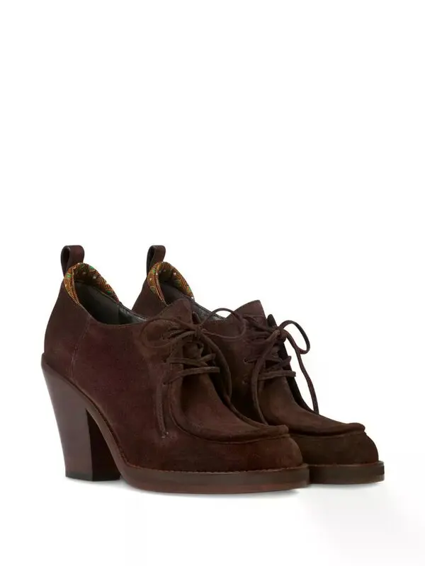 Etro 75mm Suede Lace-up Pumps - Brown