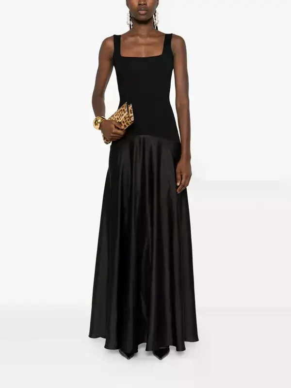 ROSERRY Square-neck A-line Satin Dress