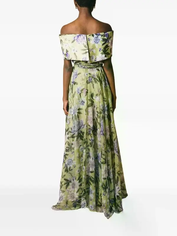 Giada Curti Floral-Print Maxi Dress In Green - 48% Off | Editorialist