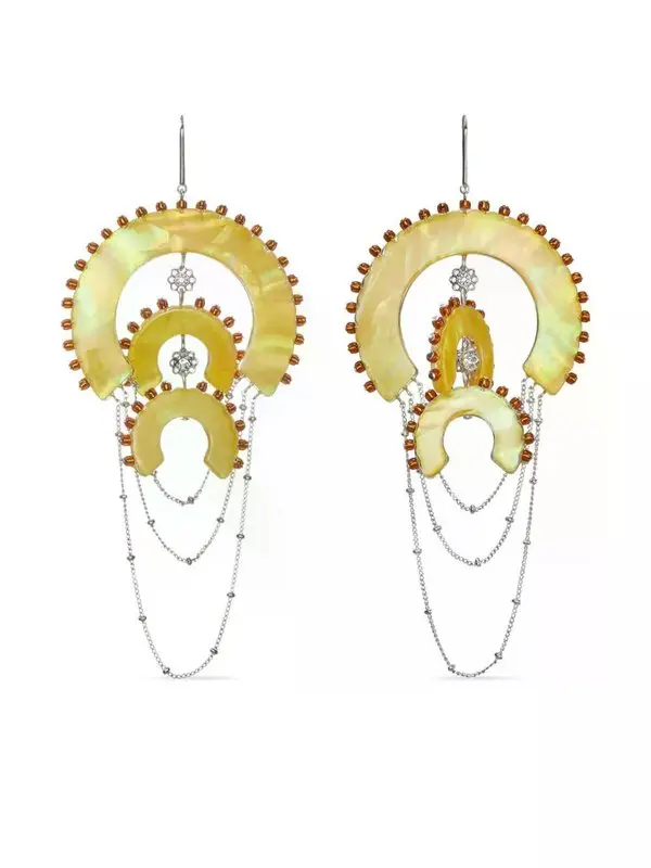 Tory Burch Chandelier Resin-bead Earrings - Neutrals