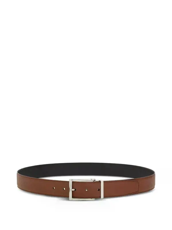FERRAGAMO Reversible Rectangle-buckle Belt - Black