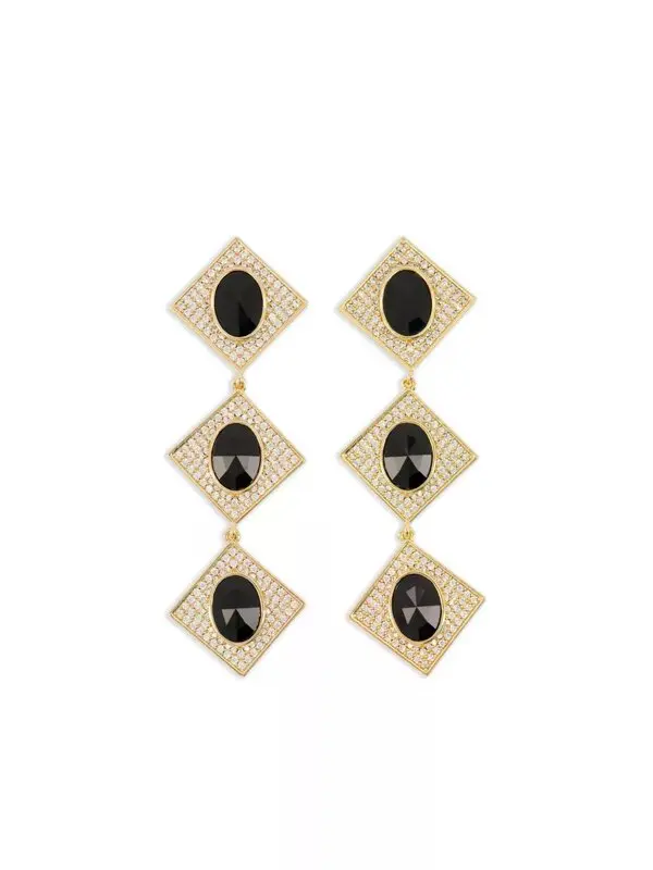 SELF-PORTRAIT Crystal-embellished Drop Earrings - Gold