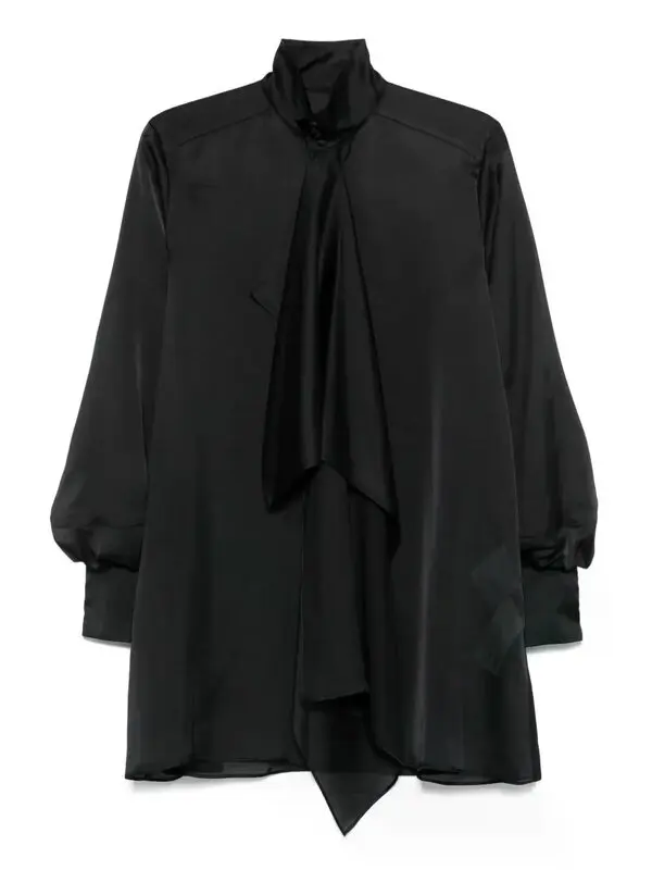 Sacai High-neck Draped Mini Dress