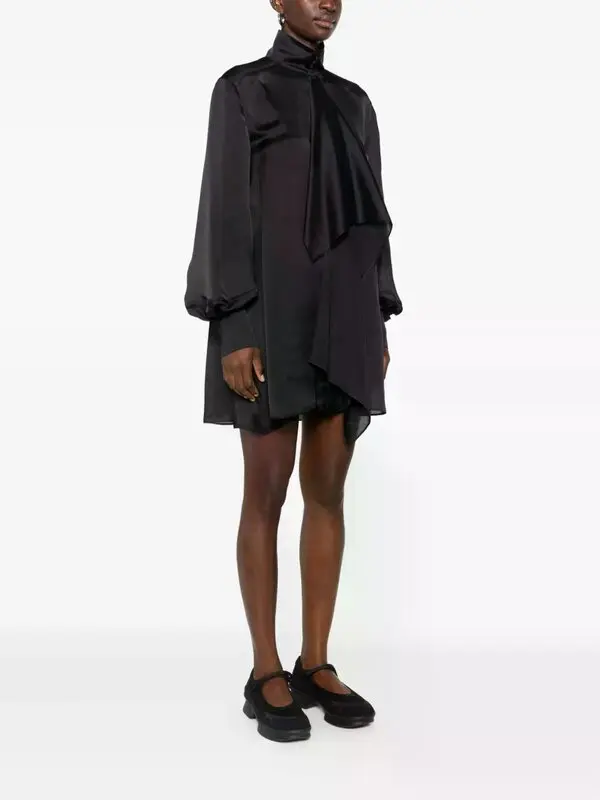 Sacai High-neck Draped Mini Dress