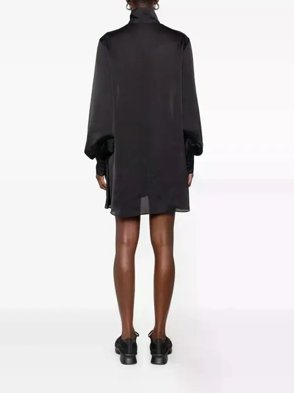 Sacai High-neck Draped Mini Dress