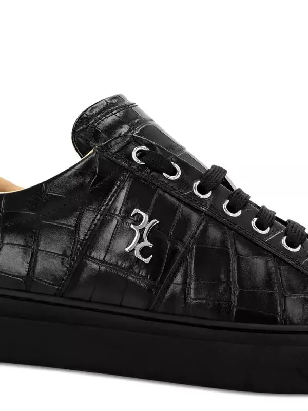 BILLIONAIRE Crocodile-effect Leather Sneakers