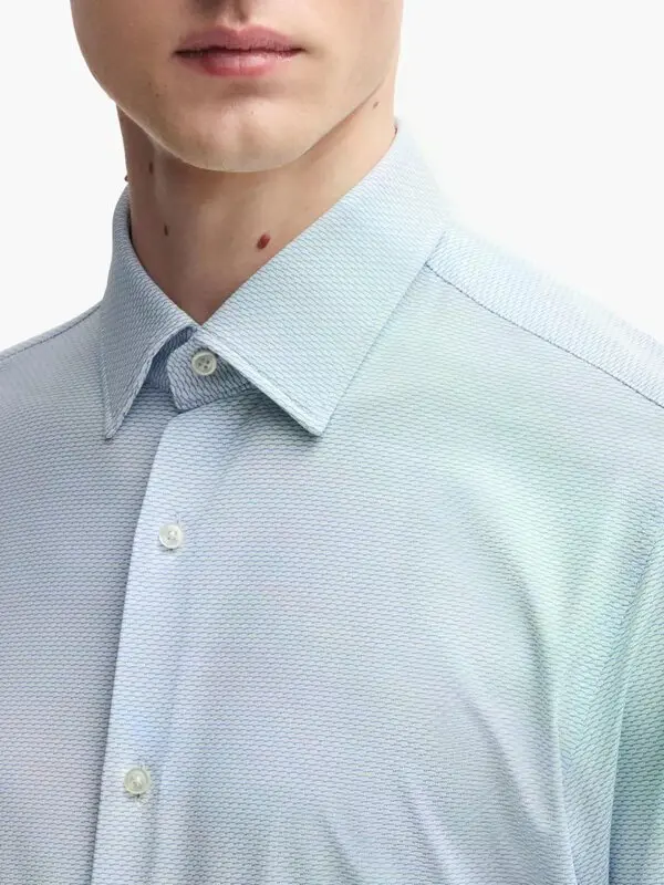 BOSS Geometric-print Shirt - Blue