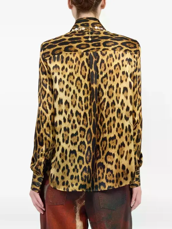 Roberto Cavalli Jaguar-print Button-up Shirt