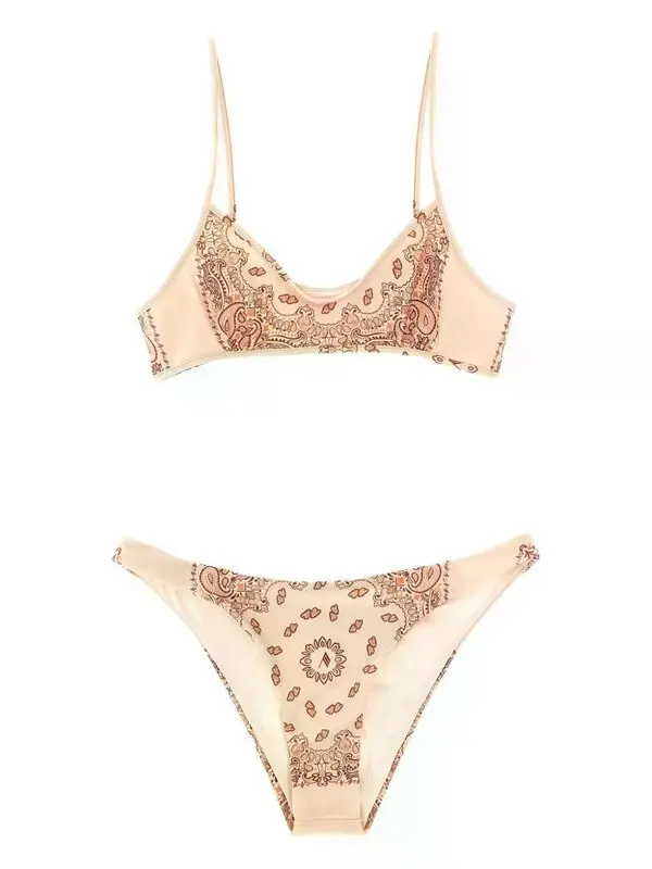 Attico Paisley-print Bikini - Pink