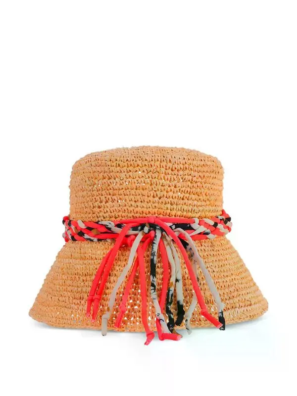 MAISON MICHEL Raffia Sun Hat - Neutrals