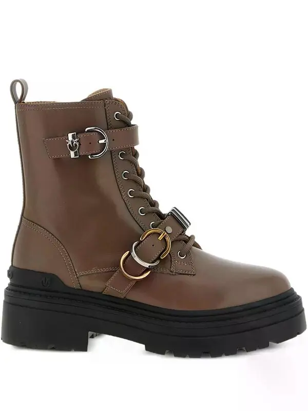Pinko Buckle-strap Lace-up Boots