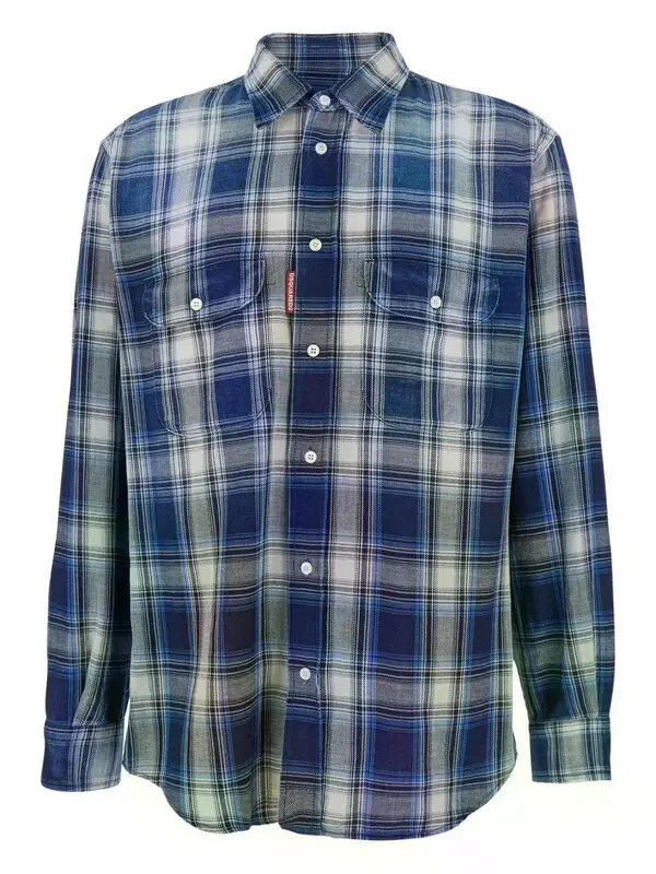 Dsquared2 Checked Pocket Shirt - Blue