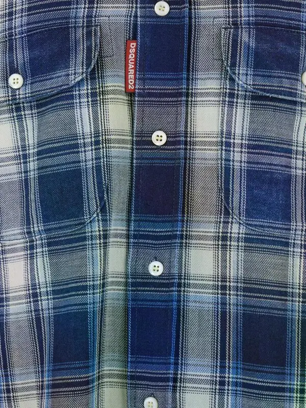 Dsquared2 Checked Pocket Shirt - Blue