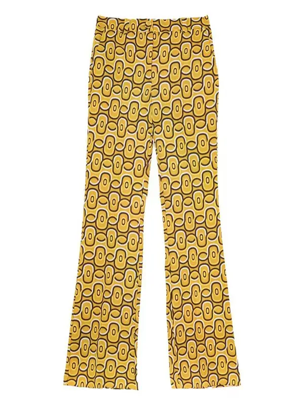 Malìparmi Geometric-pattern Flared Trousers - Yellow
