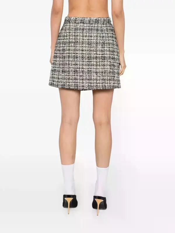Alessandra Rich Checked Lurex Tweed Skirt