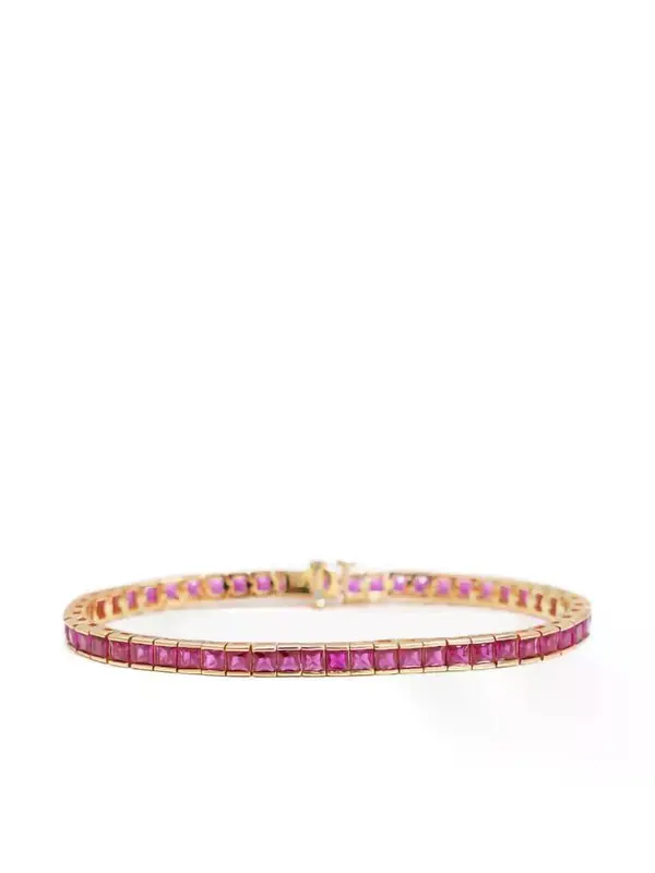 IZABEL DISPLAY Square Tennis Bracelet - Pink