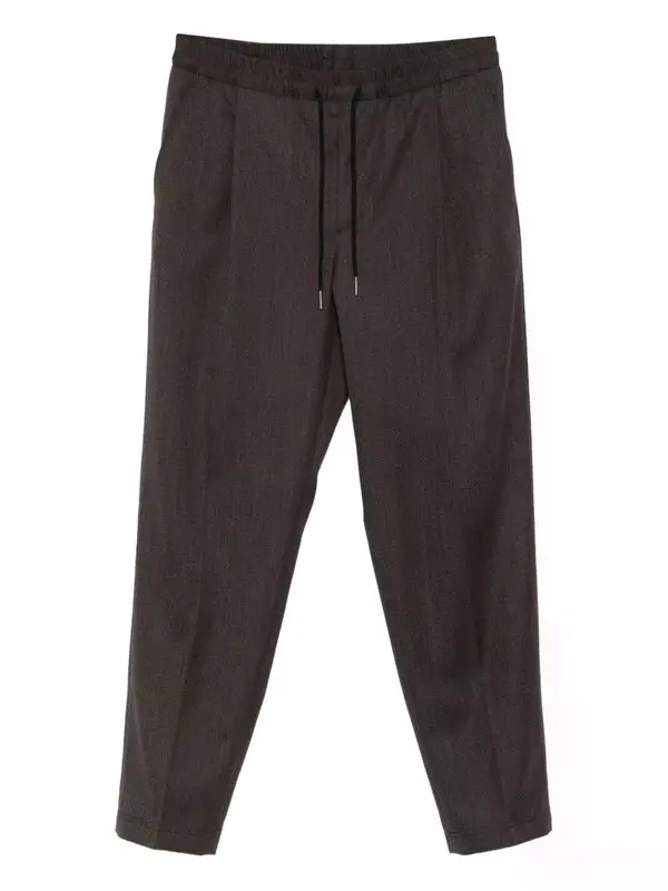 Caruso Drawstring Herringbone Trousers